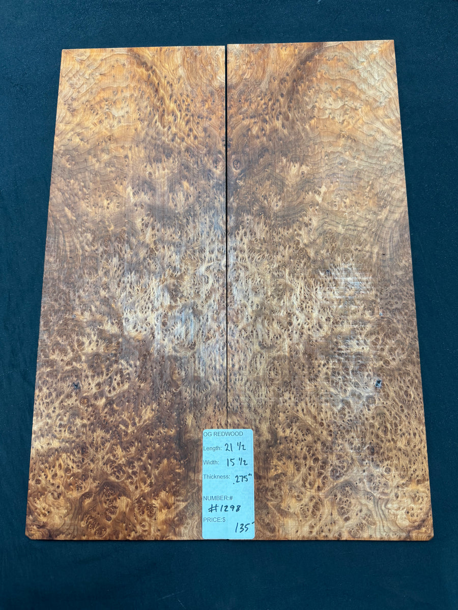 #1298 OG Redwood Burl Instrument Set